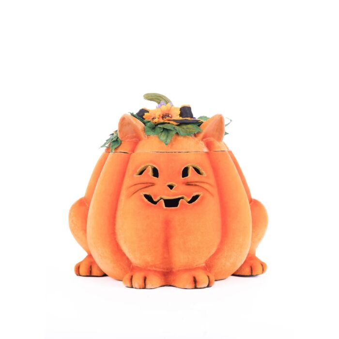 KATHERINES COLLECTION 28428204 Jackie the Kitty Cat Pumpkin Candy Container
